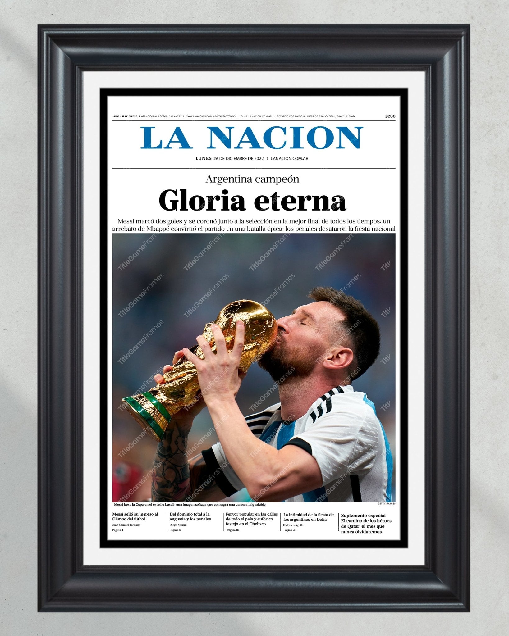 2021 Argentina Copa America Champions 'Gloria Eterna' Messi Framed New – TitleGameFrames.com