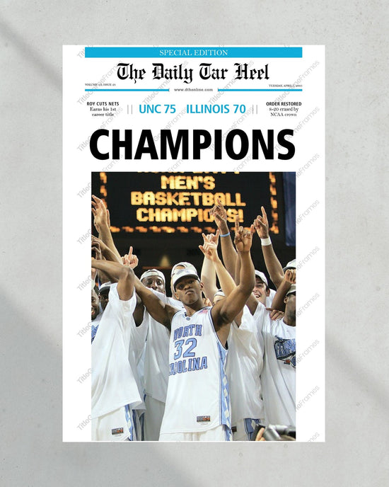 2005 North Carolina Tar Heels NCAA College Basketball Champions Framed ...