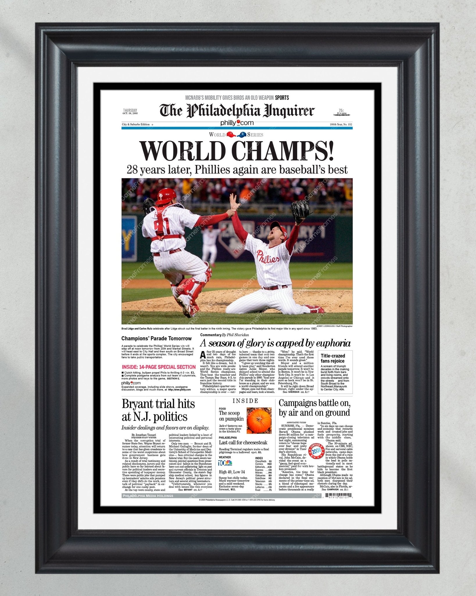 Philadelphia Phillies MLB Memorabilia | Title Game Frames | Shop Now