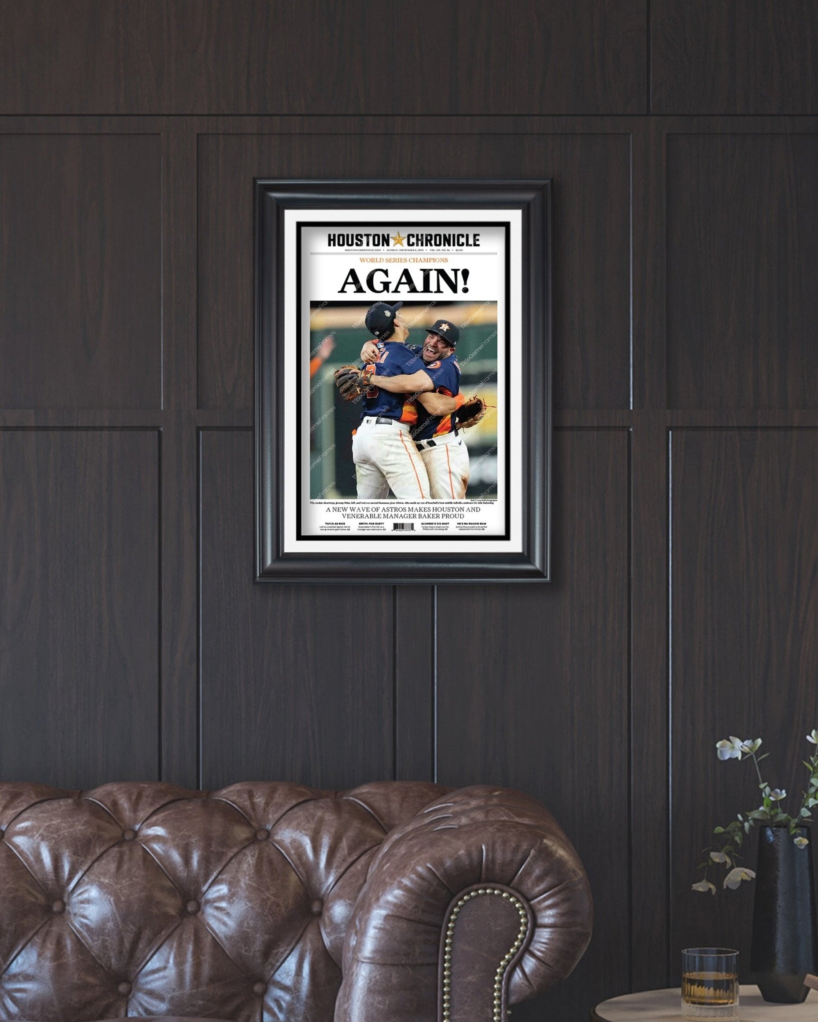 2022 Houston Astros “Again!” World Series Framed Front Page Newspaper ...