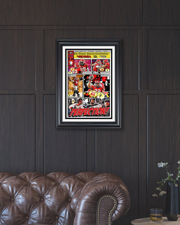 2023 Georgia Bulldogs 'Comic Strip' Framed Front Page Newspaper Print ...