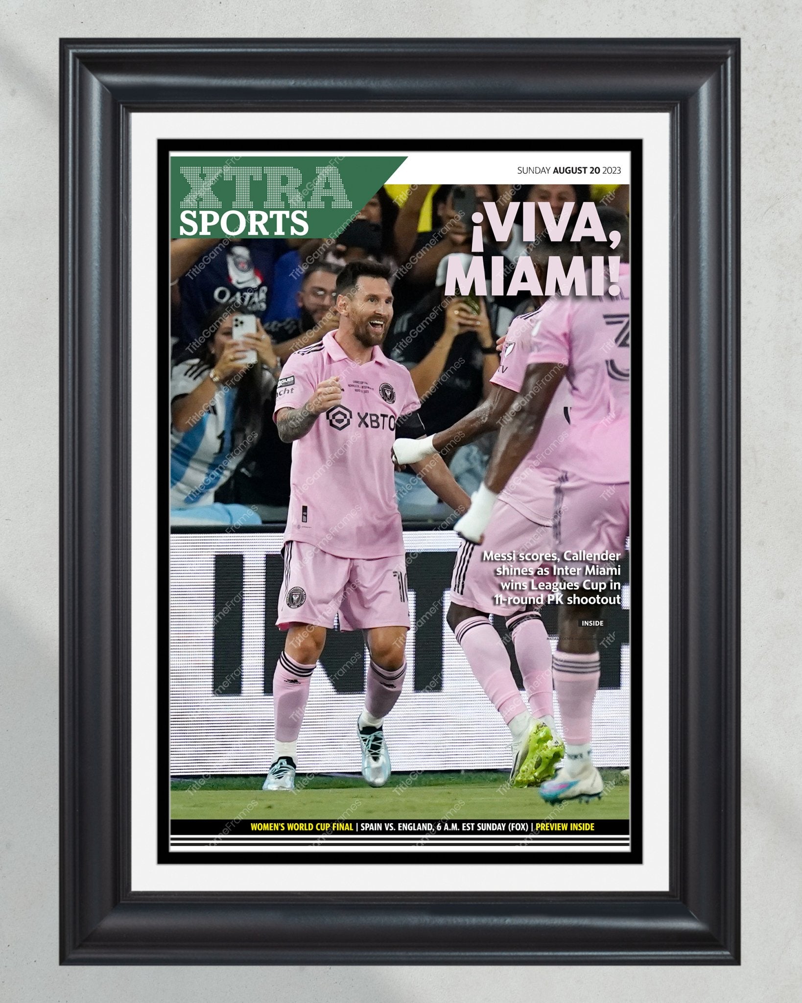 2023 Inter Miami CF Leagues Cup Champions Framed Newspaper – Title Game ...