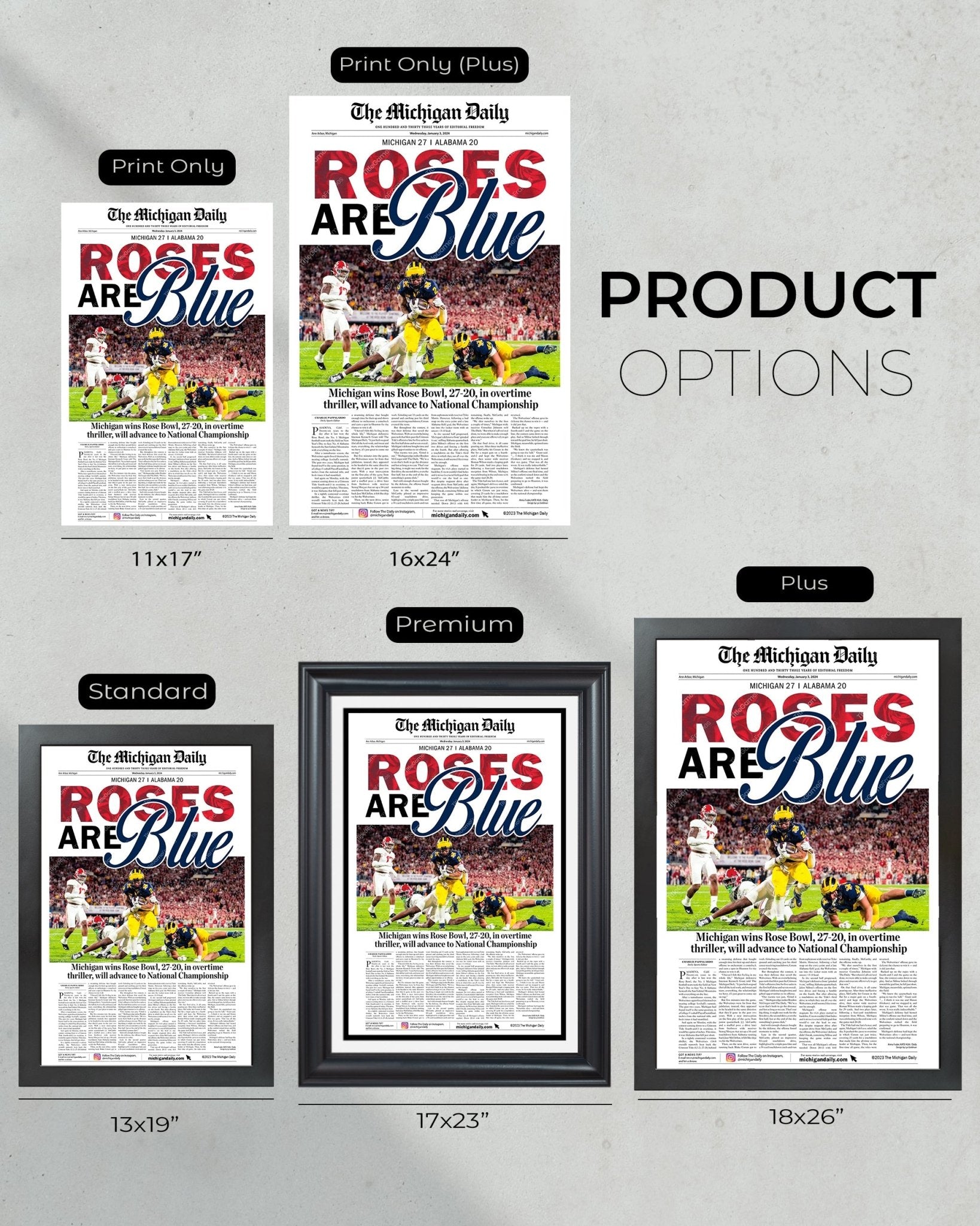 2023 Michigan Wolverines Rose Bowl Victory - 'Roses are Blue' Collector ...