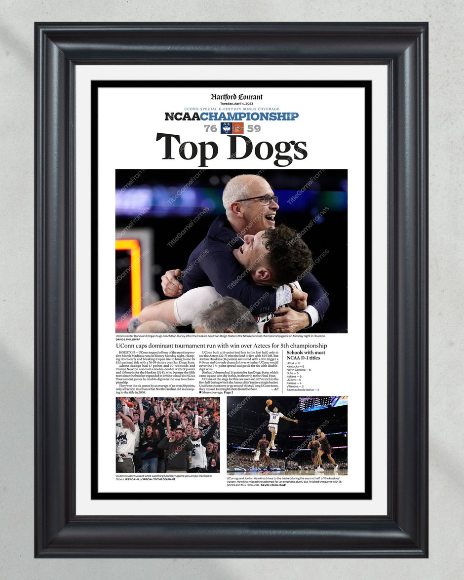 UConn Huskies NCAA Championship Framed Newspapers | Complete Collection ...