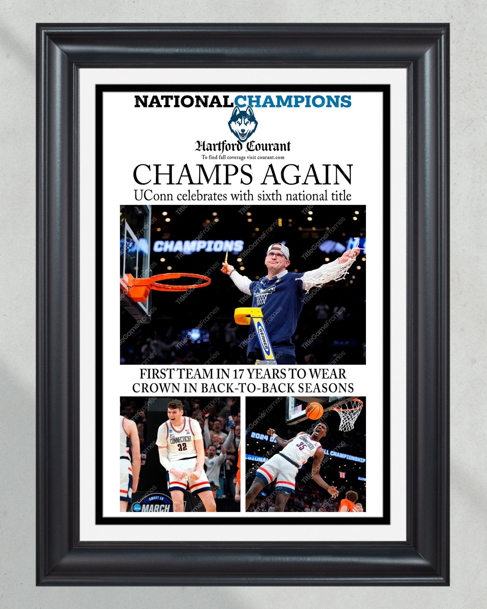 UConn Huskies NCAA Championship Framed Newspapers | Complete Collection ...