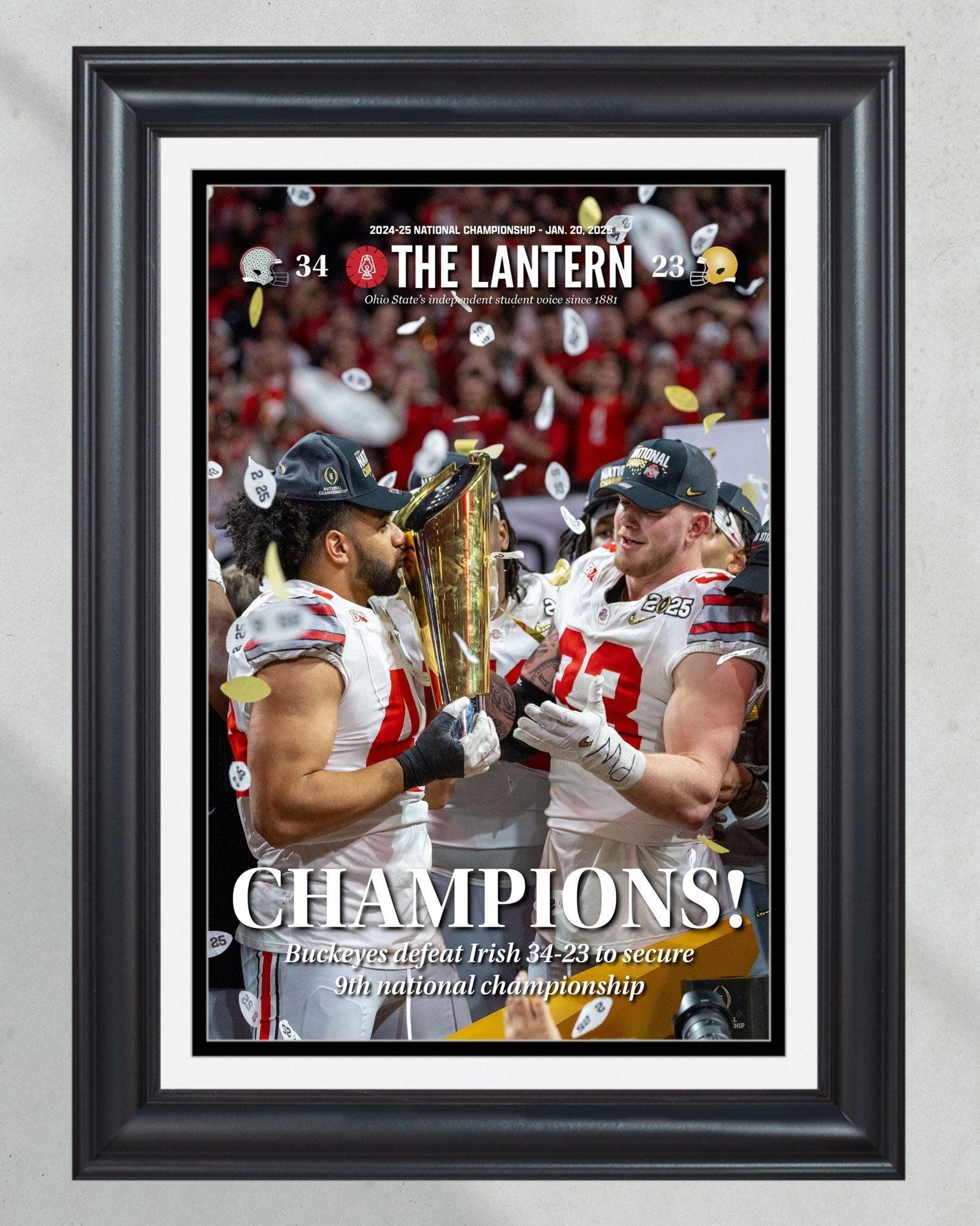2025 Ohio State CFP Champions Framed Newspaper - "The Lantern" Edition ...