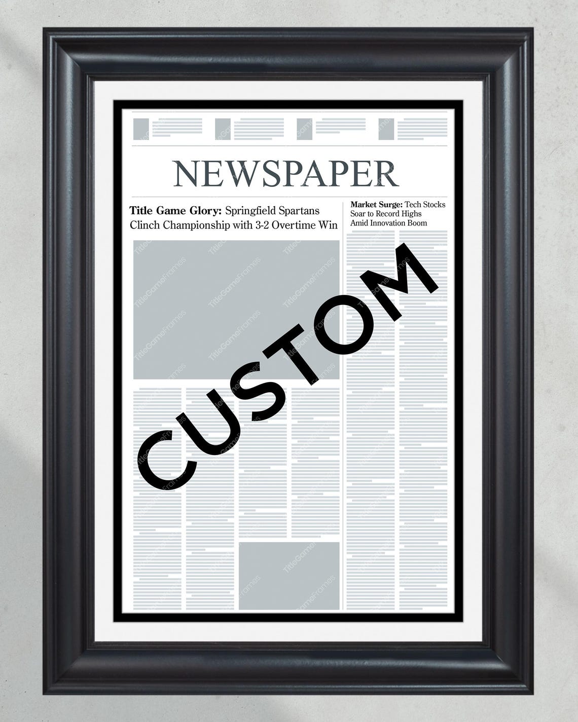 Custom Front Page Newspaper - Personalized News Wall Art - Choose Any ...
