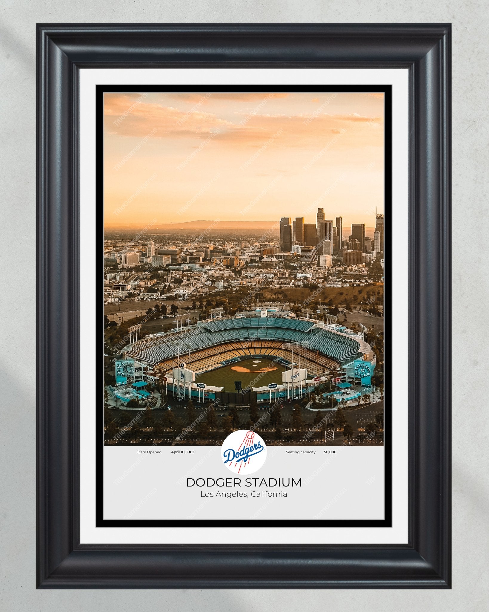 Los Angeles Dodgers Dodger Stadium & Skyline Framed Print | Shop Now ...