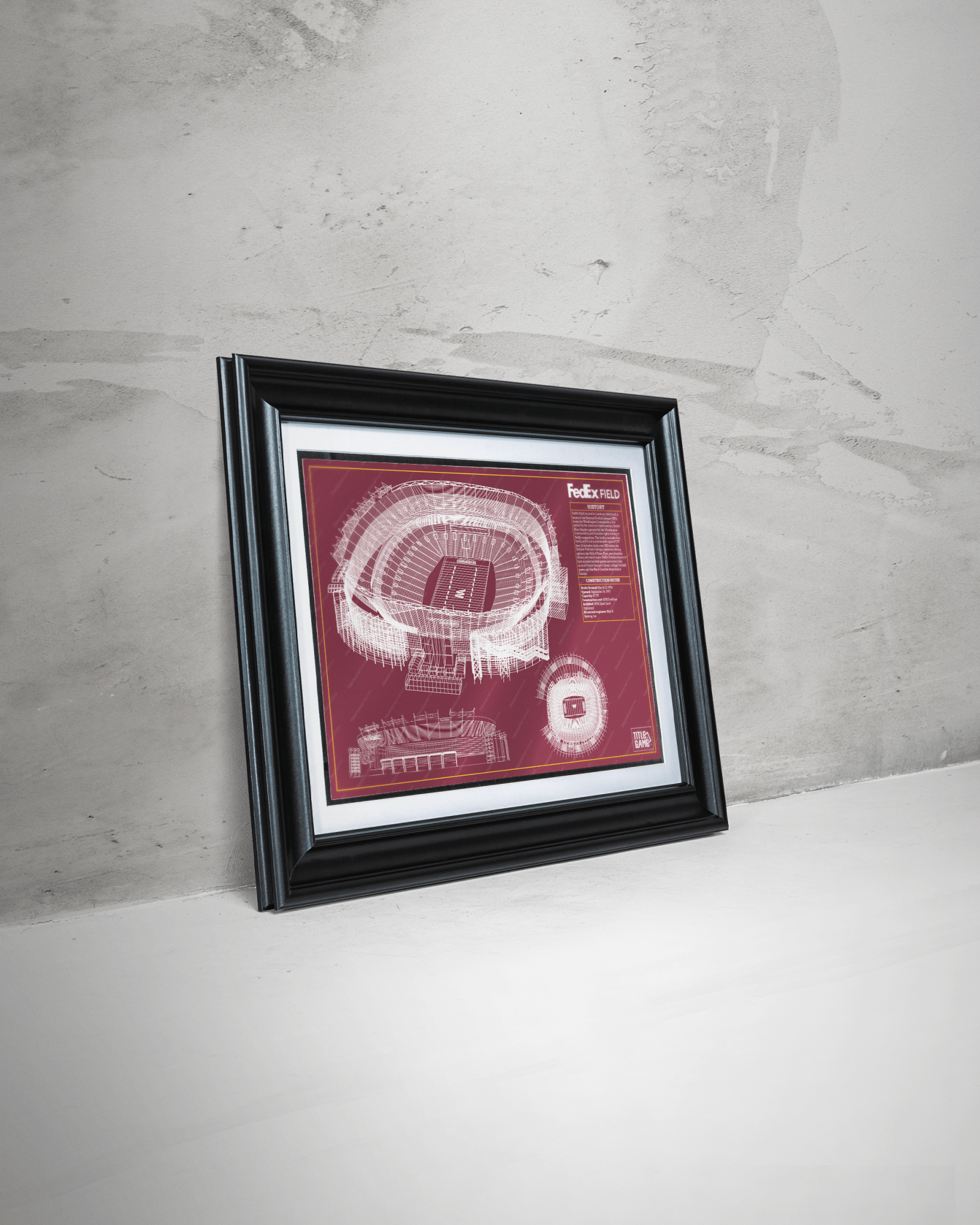 Washington Commanders FedExField Blueprint - NFL Stadium Wall Art ...
