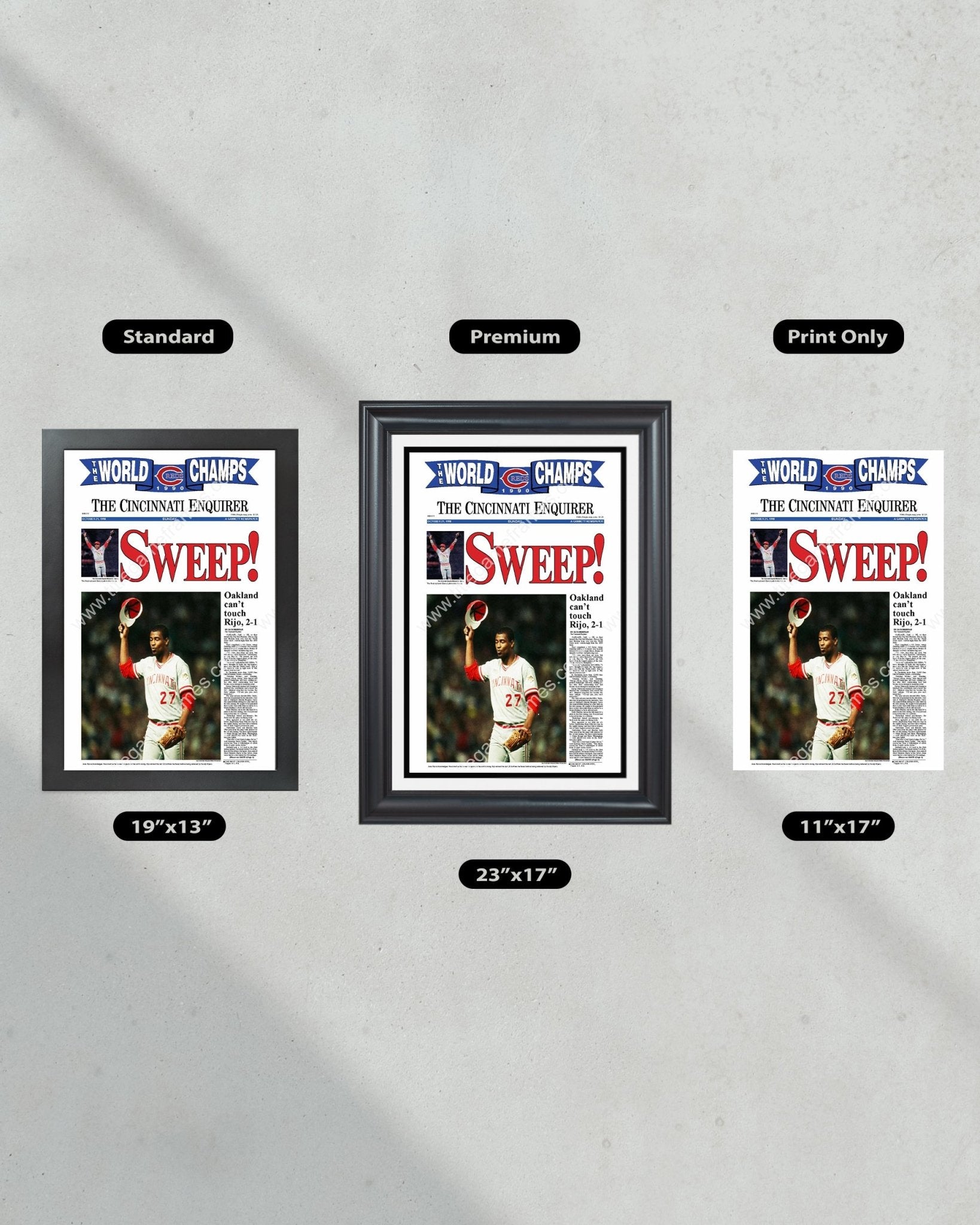 1990 Cincinnati Reds World Series Champions Framed Front Page Newspape ...