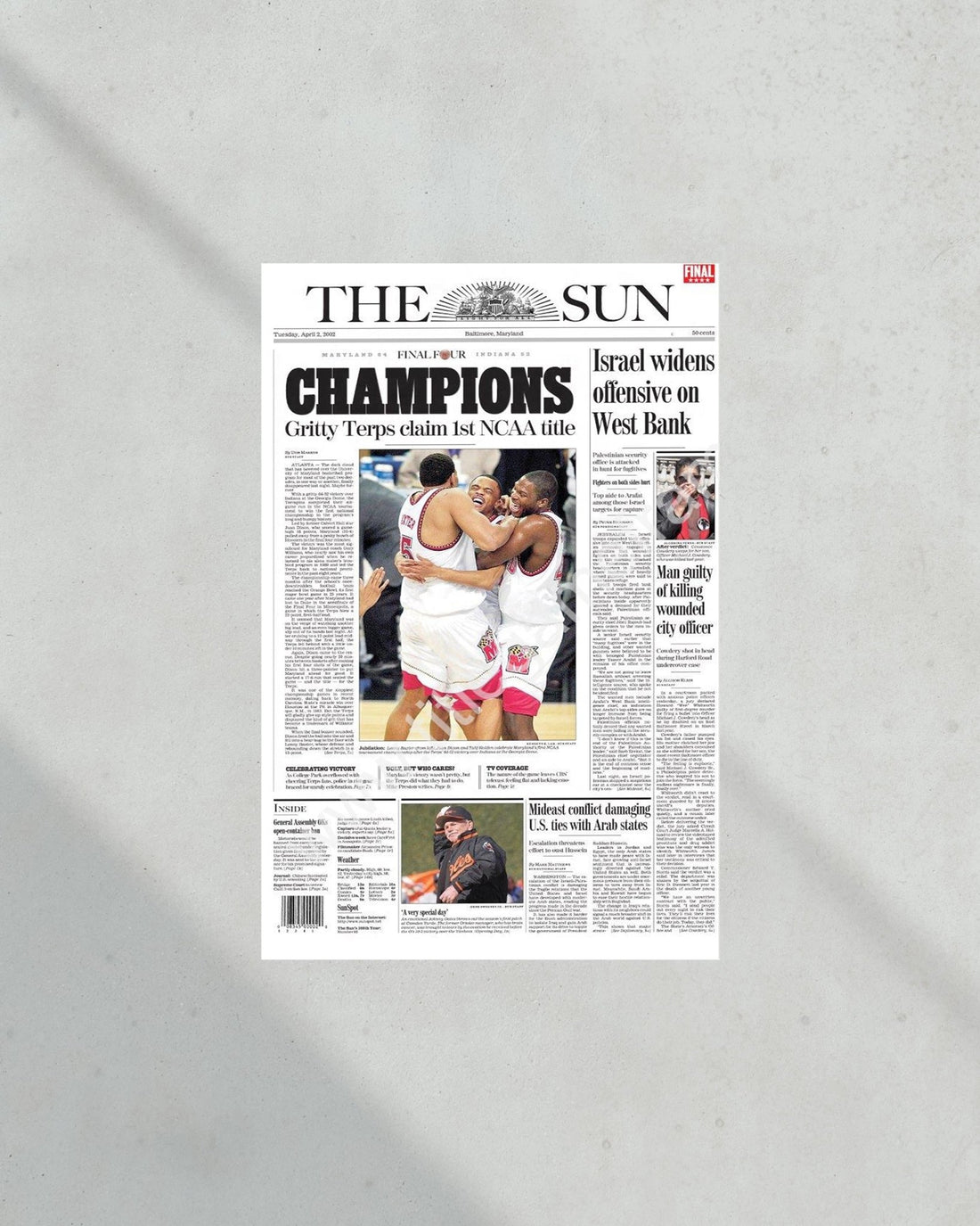 2002 Maryland Terrapins UMD NCAA College Basketball Champions Framed F ...