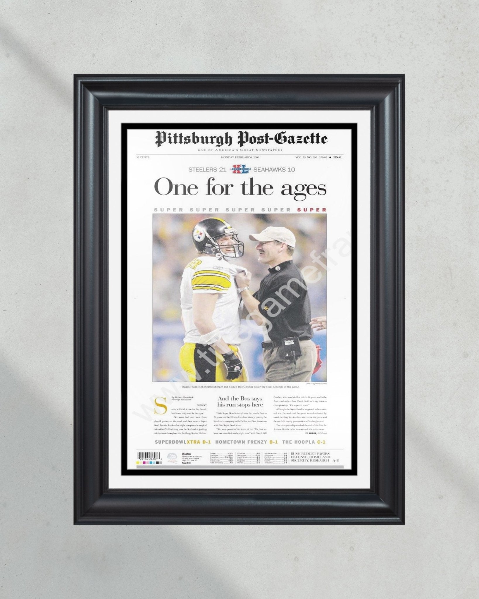 2006 Pittsburgh Steelers Superbowl XL Newspaper Cover Print - One for ...