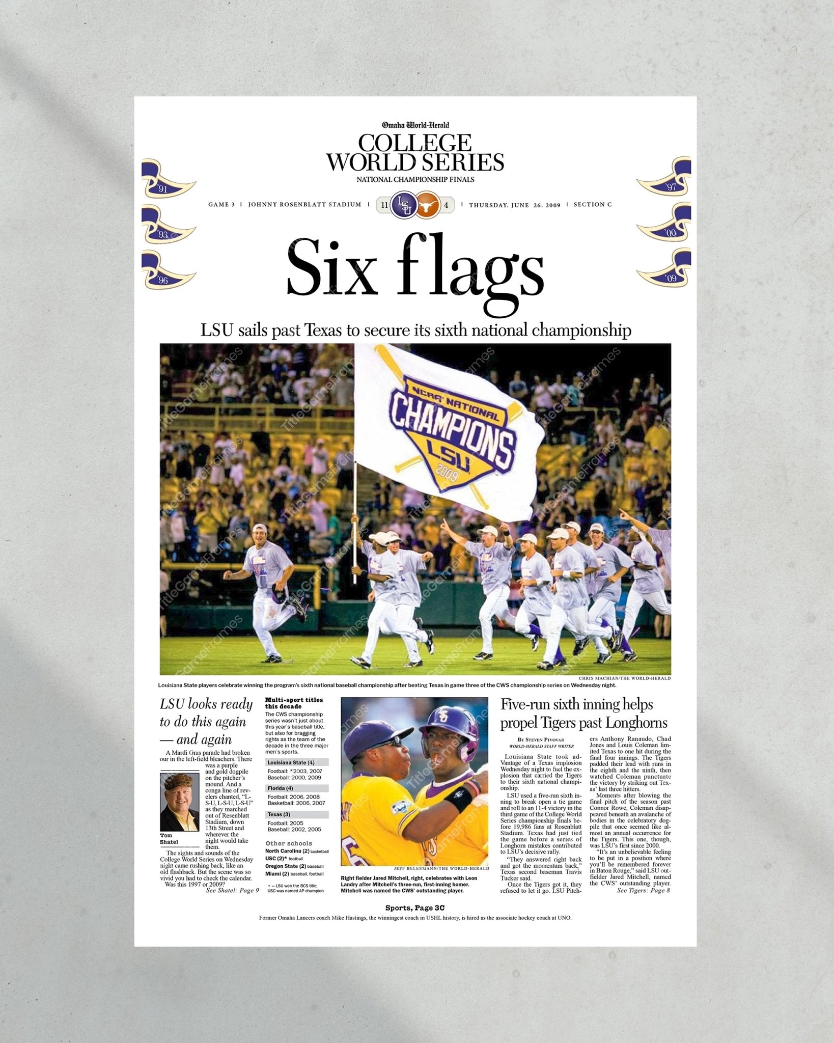 2009 LSU Tigers World Series Champions Newspaper - Collector's Edition ...