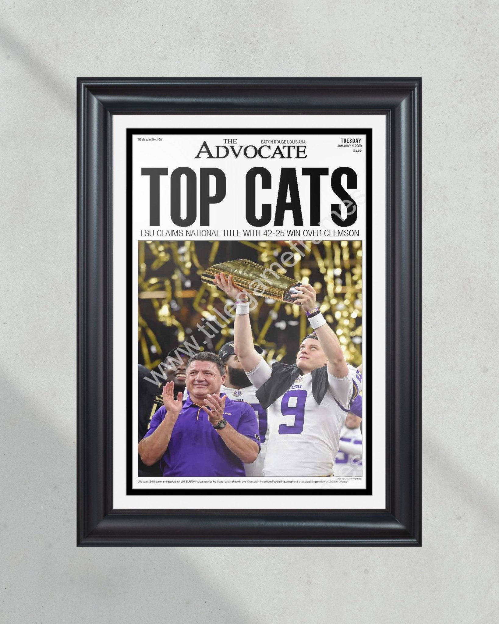 Louisiana LSU Tigers NCAA – Title Game Frames