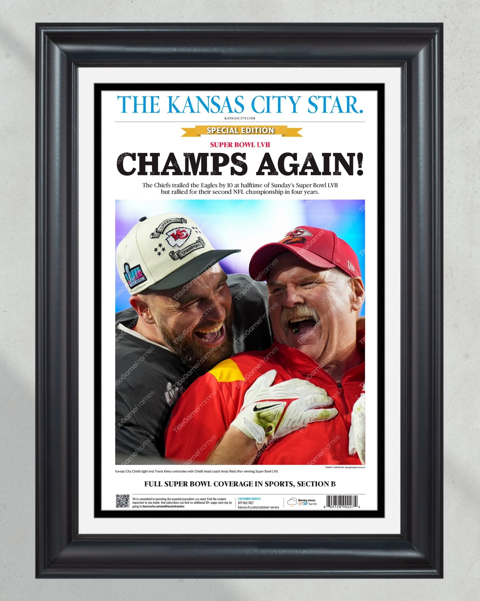Shop Kansas City Chiefs NFL Front Page Newspaper Frames | Game Frames ...