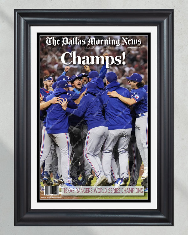 2023 Texas Rangers World Series "Champs" Framed Newspaper – Title Game ...
