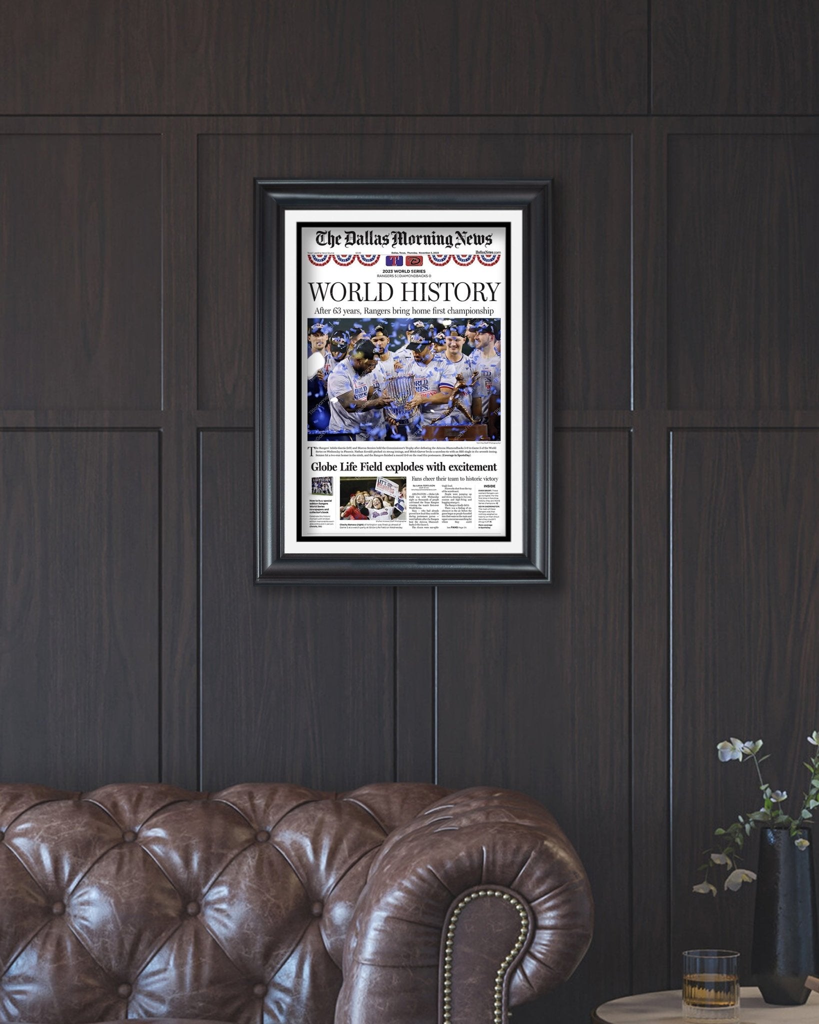 2023 Texas Rangers World Series "WORLD HISTORY" - Commemorative Framed ...