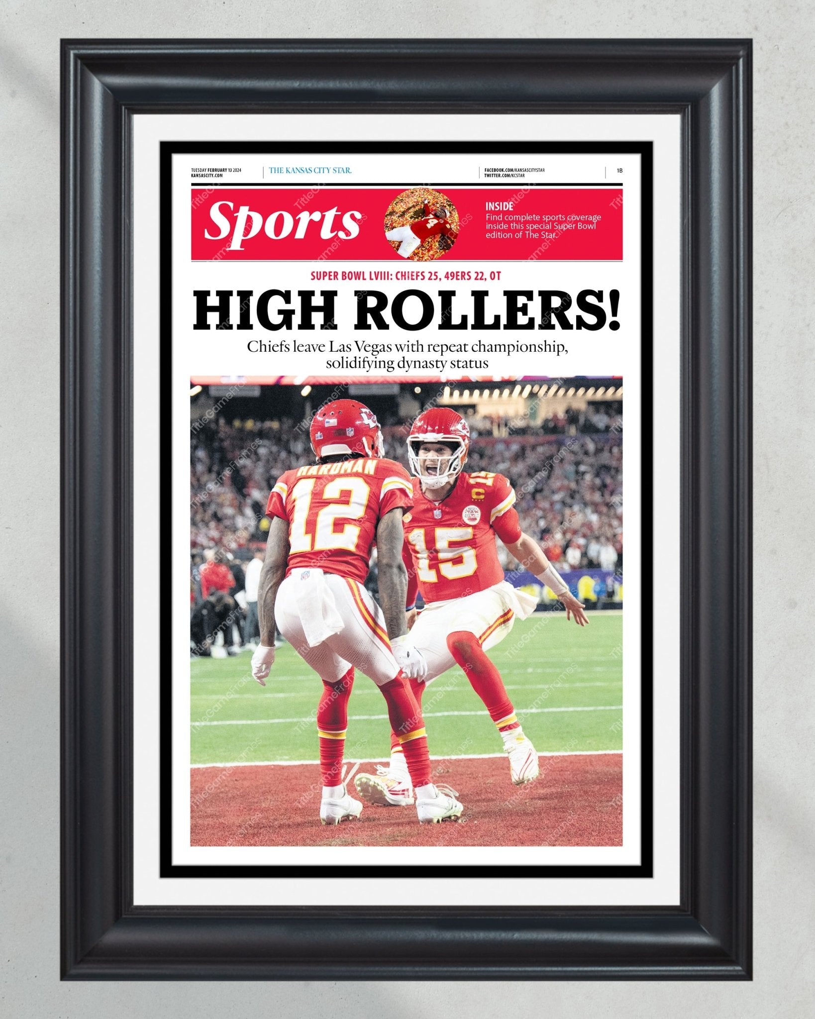 Shop Kansas City Chiefs NFL Front Page Newspaper Frames | Game Frames ...
