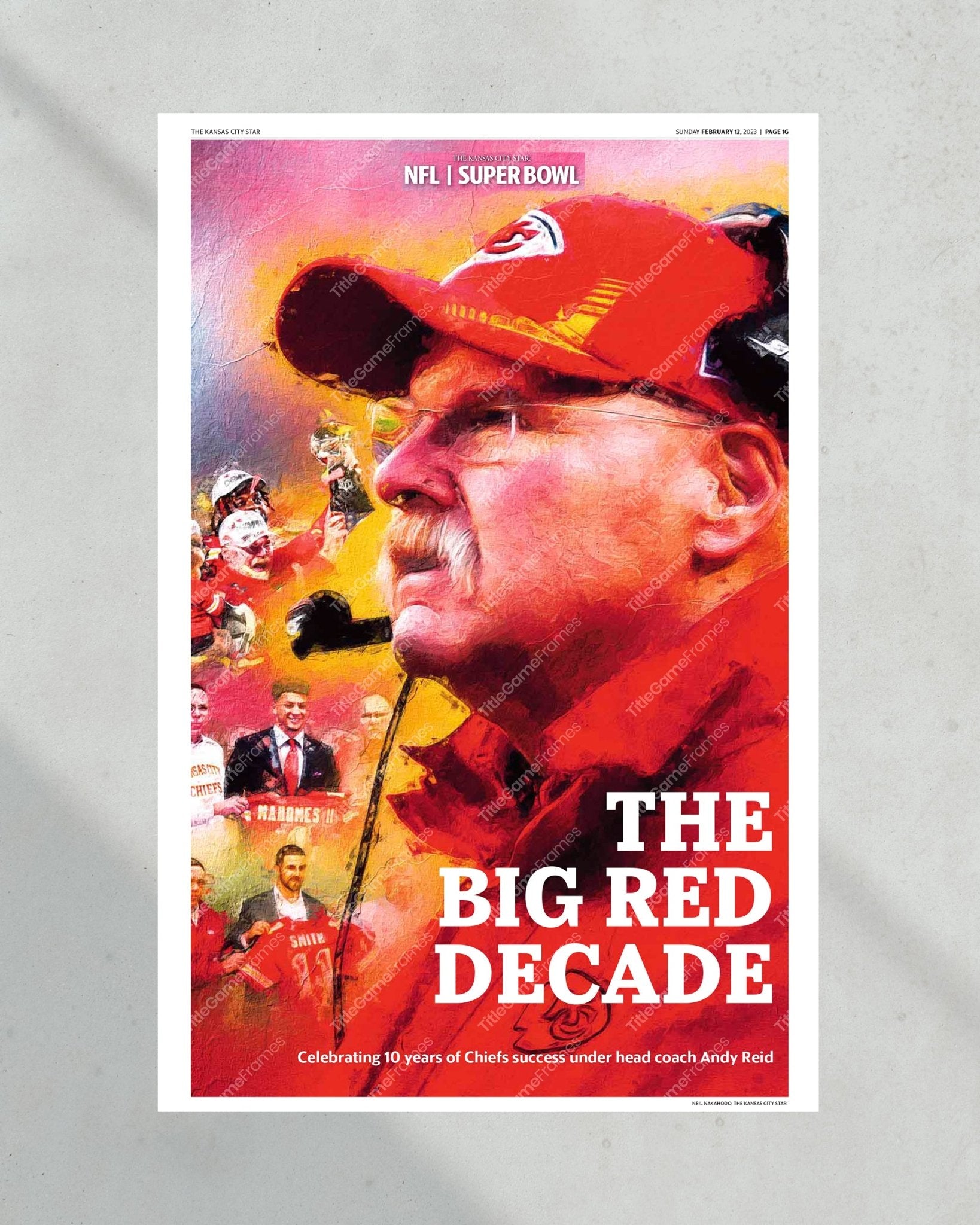 Andy Reid Chiefs “The Big Red Decade” Framed Commemorative Poster ...