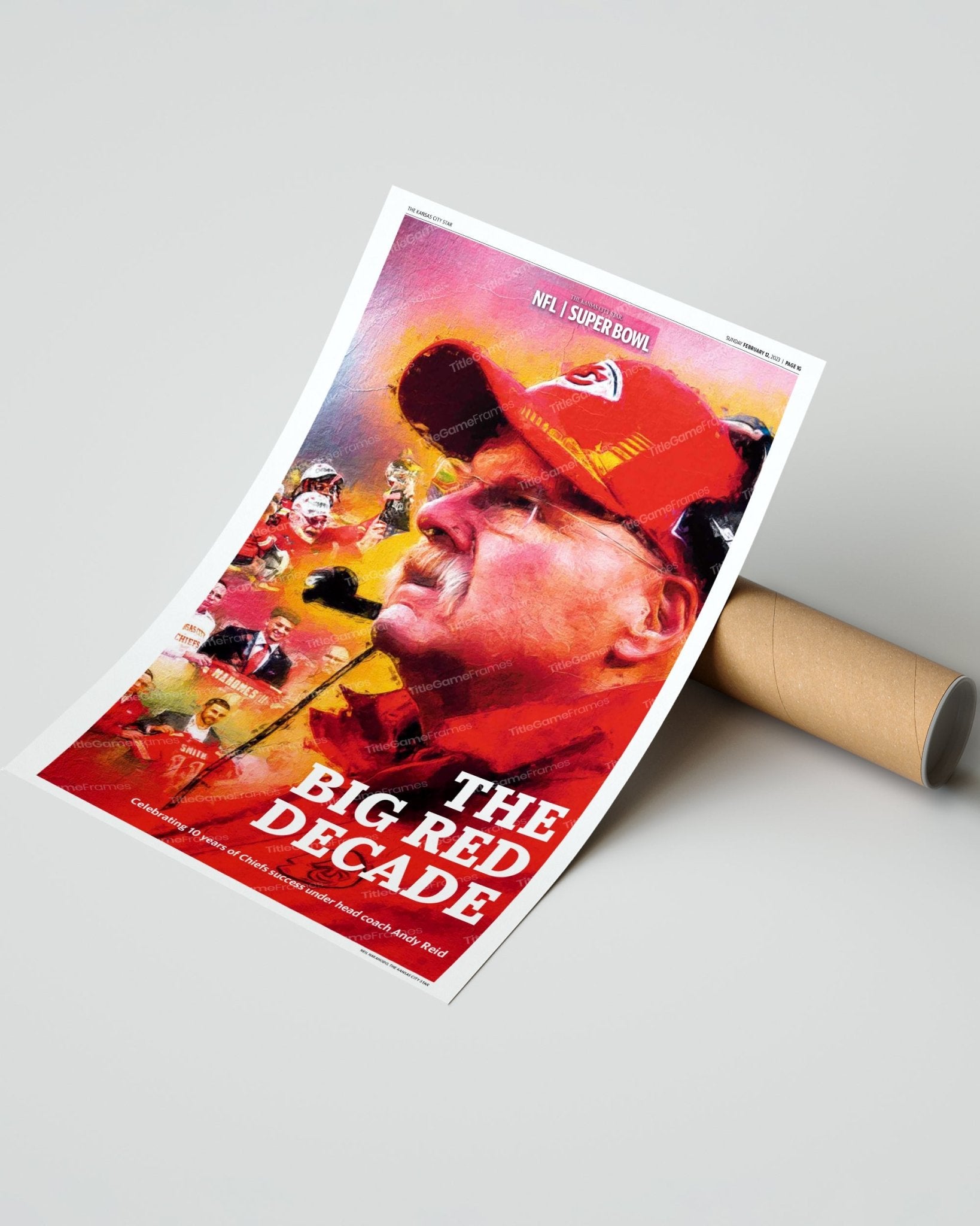 Andy Reid Chiefs “The Big Red Decade” Framed Commemorative Poster ...