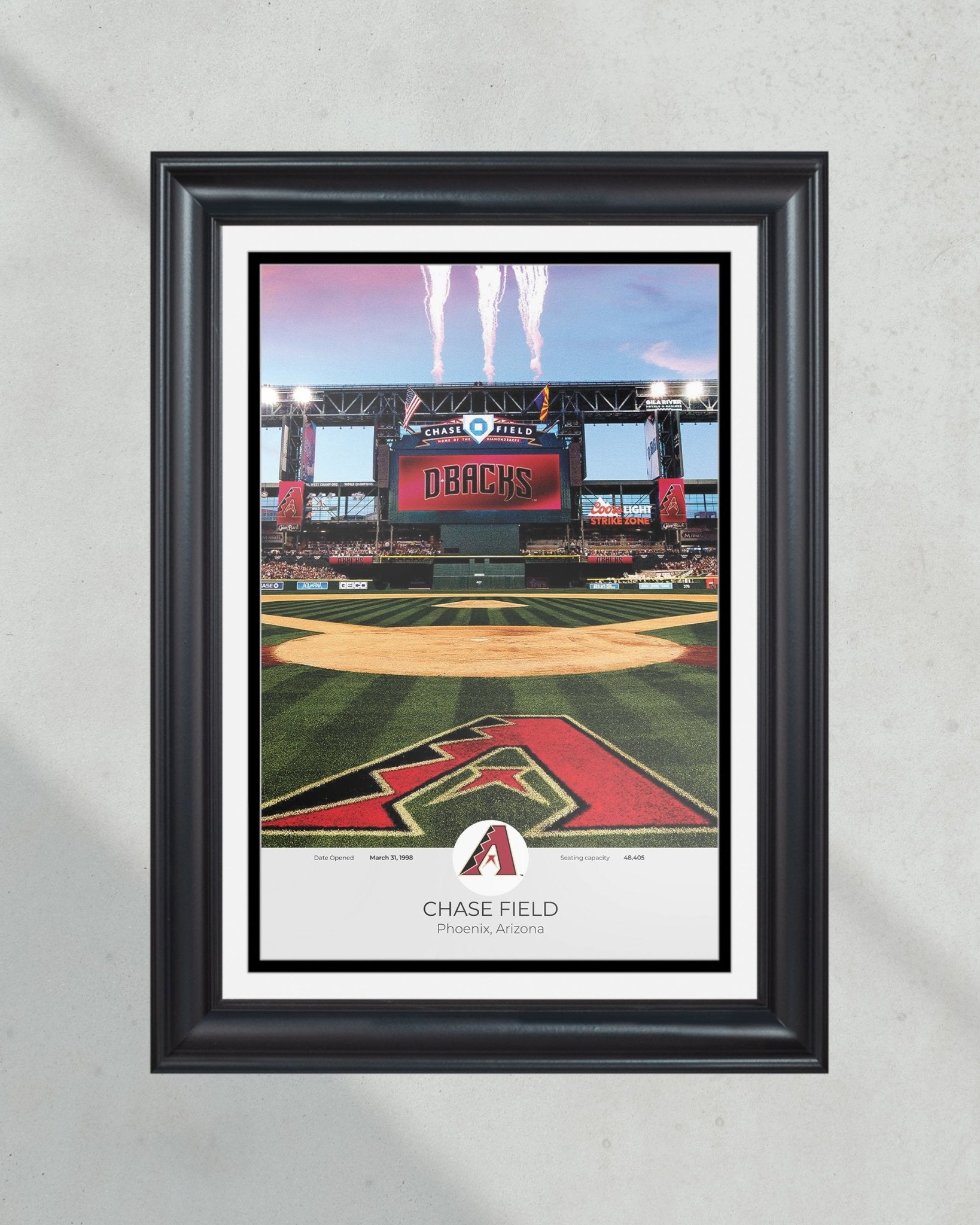 Arizona Diamondbacks Chase Field Framed Stadium Print – TitleGameFrames.com
